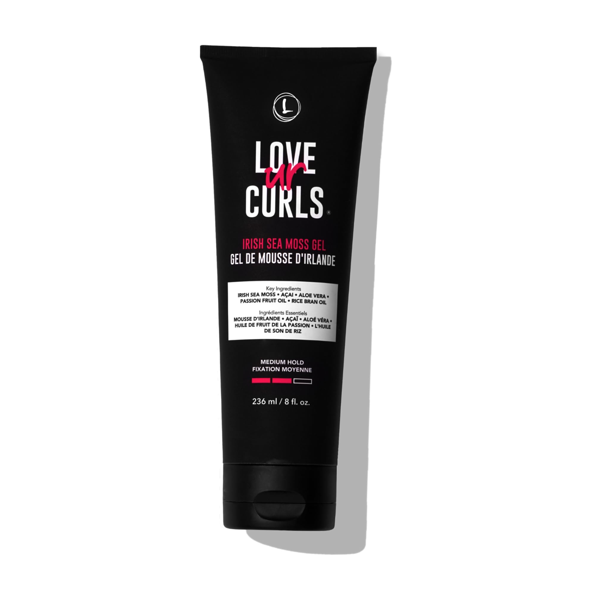 Love Ur Curls - LUS Irish Sea Moss Hair Gel, Medium Hold Hair Styling Curling Gel for Defined Curly Hair, Waves & Coils, Vegan, Cruelty Free, 236mL