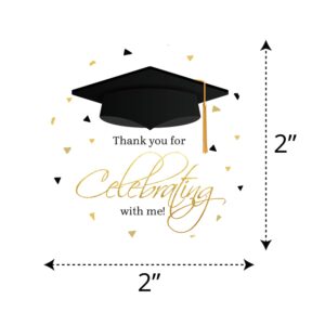 50- Thank You for Celebrating with Me Graduation Stickers, Envelope Label Seals, Cards, Invitations, Party Favor Supplies Made in The USA…