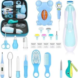 Baby Healthcare and Grooming Kit, Portable Baby Safety Care Set, Baby Essentials kit for Newborn (Blue 26 in 1)