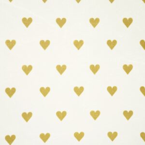 Lush Decor Baby Boho Metallic Hearts Allover Hearts Soft & Plush Fitted Crib Sheet, 52"x 28" x 9", White & Gold