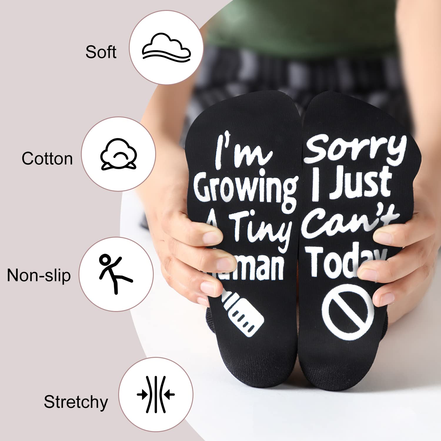 UAREHIBY Pregnancy Gift New Mom Gifts, Growing a Tiny Human Mom Socks & Baby Socks Gift - Mom to Be Gift Pregnant Women Gift Set, Best Gifts For Expecting Mom Mother's Day