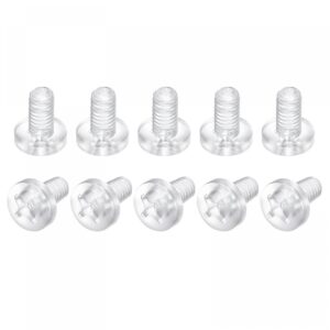 uxcell m4x8mm plastic phillips bolts 100pcs pc pan head machine screws transparent