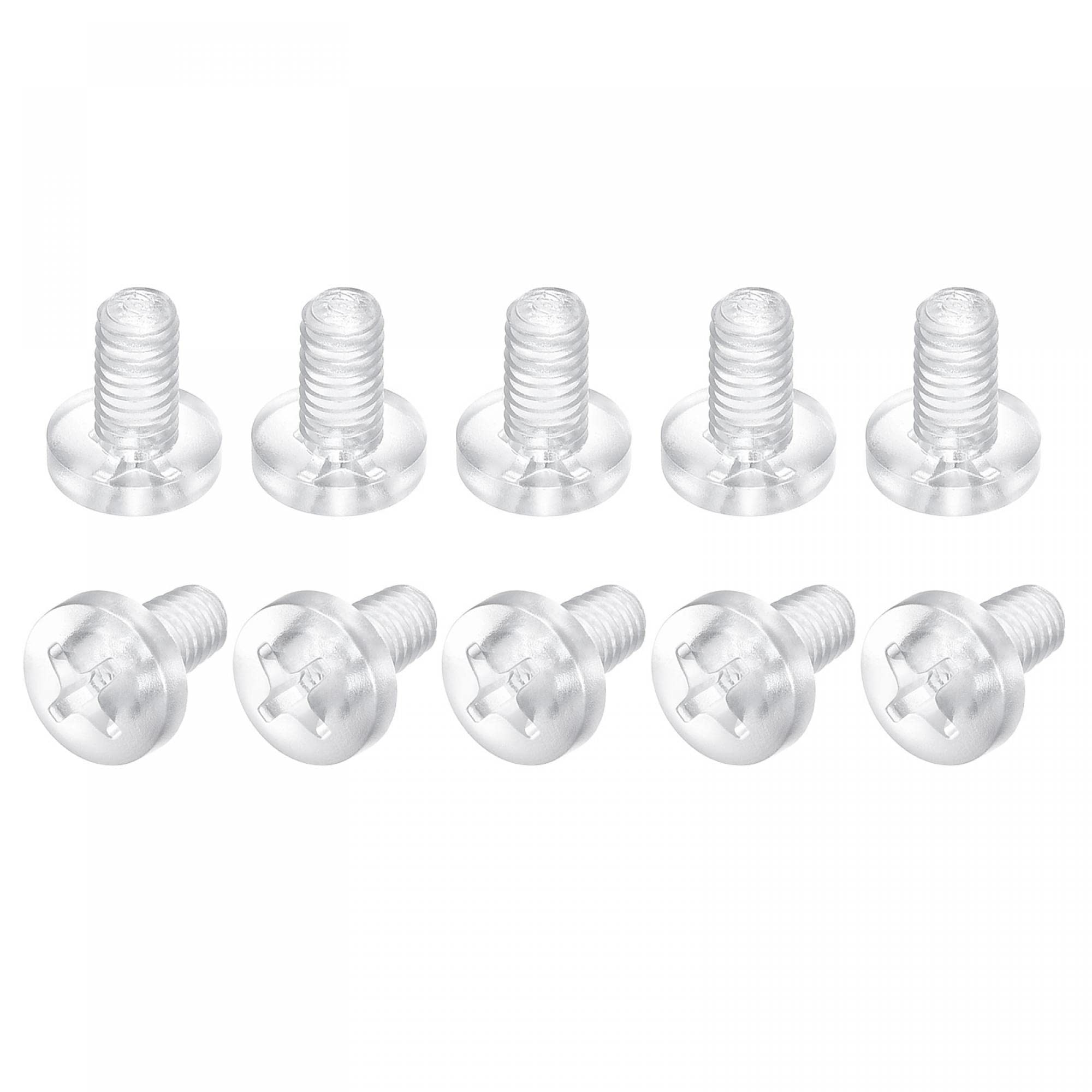 uxcell M4x8mm Plastic Phillips Bolts 100pcs PC Pan Head Machine Screws Transparent