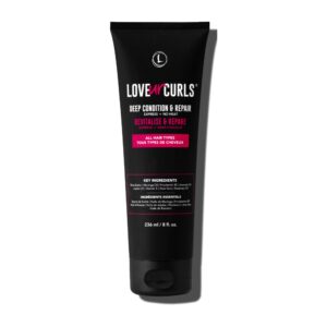 love ur curls lus brands deep condition & repair for curls - 8oz ultra-rich formula with 8 key ingredients for moisture, definition and shine - no heat required