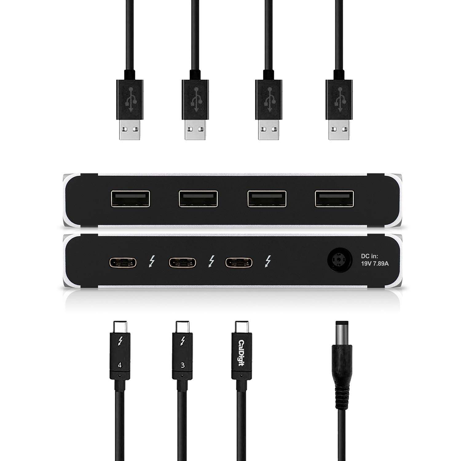 CalDigit Thunderbolt 4 Element Universal Multi-Port Hub with USB-C to HDMI 2.0b Adapter - 4X Thunderbolt 4/USB4 Ports, 4X USB 3.2 Gen2 10Gb/s Ports, Single display up to 8K or Dual 4K 60Hz Displays, 6