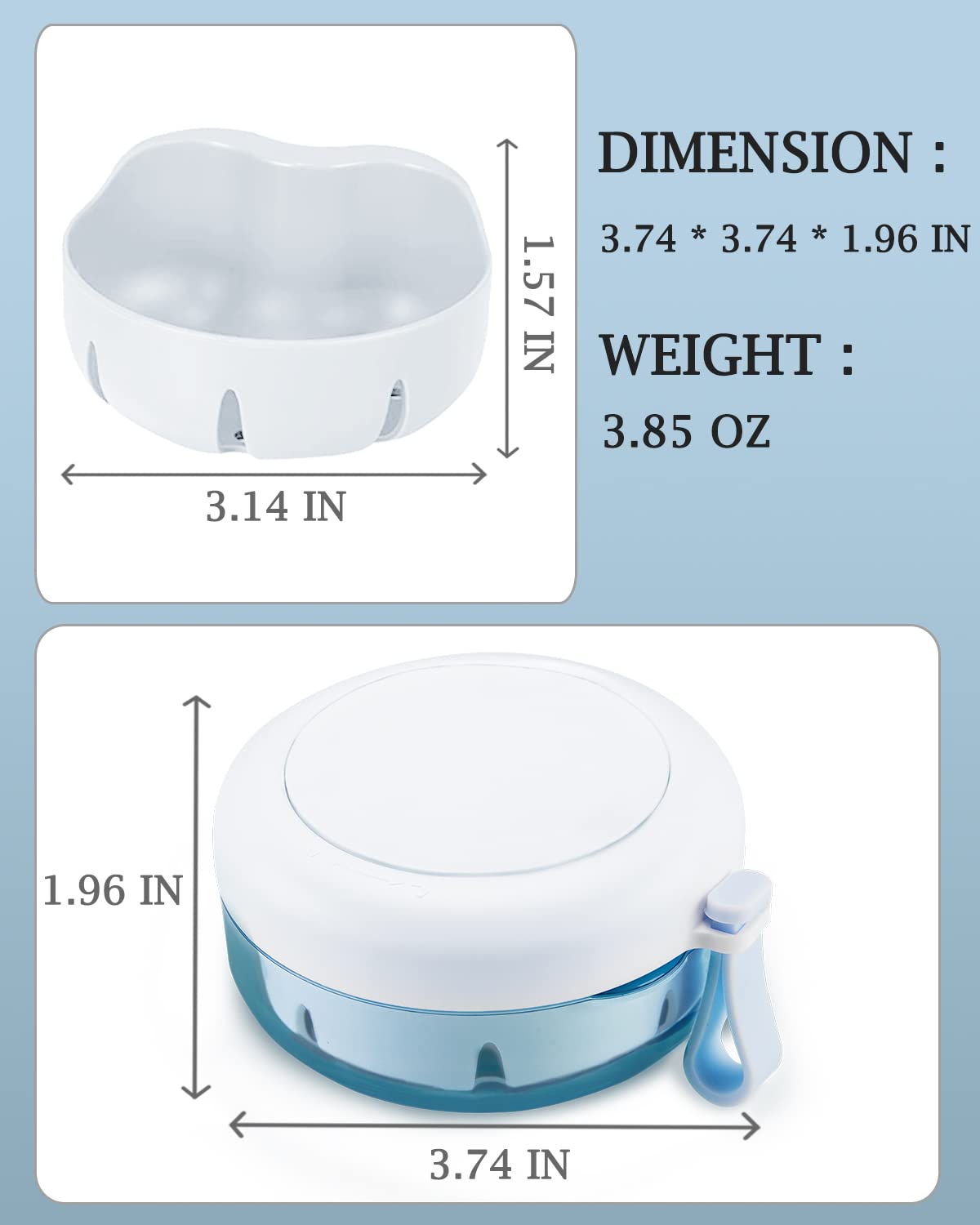 Denture Case, Definitely No-Leak Denture Bath Box for Traveling Perfectly, Denture Cup with Strainer & Magnetic Mirror, Completely Clean Care for Retainer, Mouth Guard, & Denture