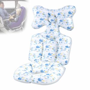 jitejoe baby seat pad stroller liner universal 3d air mesh breathable car high chair cushion for infant soft padding,baby carrier,pram non slip cushion for baby kid toddler infants (blue whale)