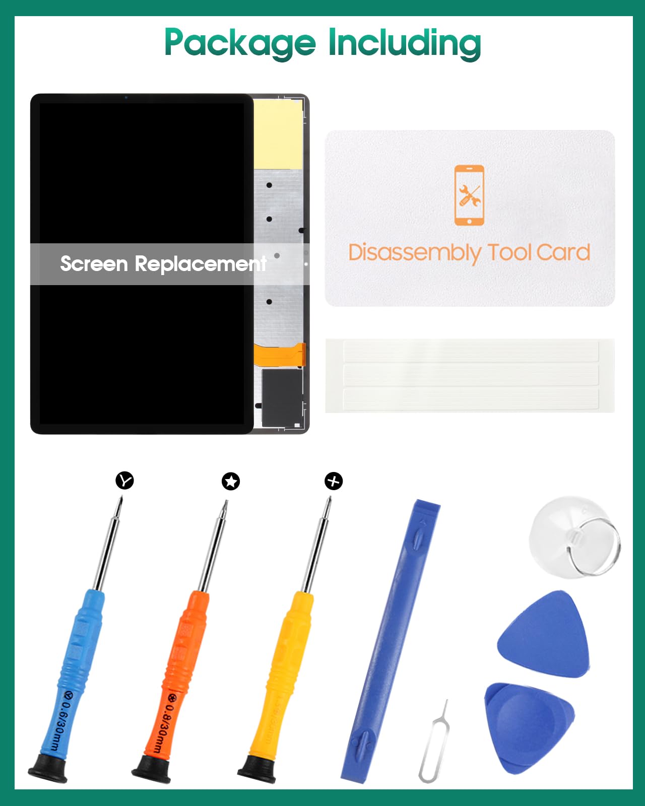 for Galaxy Tab S7+ Screen for Galaxy Tab S7 Plus LCD Replacement for Galaxy Tab S7 Plus Display for Tab S7 Plus Digitizer for SM-T970 Screen Touch Assembly Repair Tools