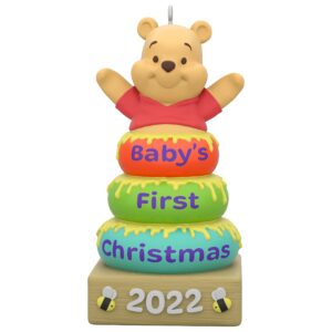 hallmark keepsake christmas ornament 2022 year-dated, disney winnie the pooh baby's first christmas