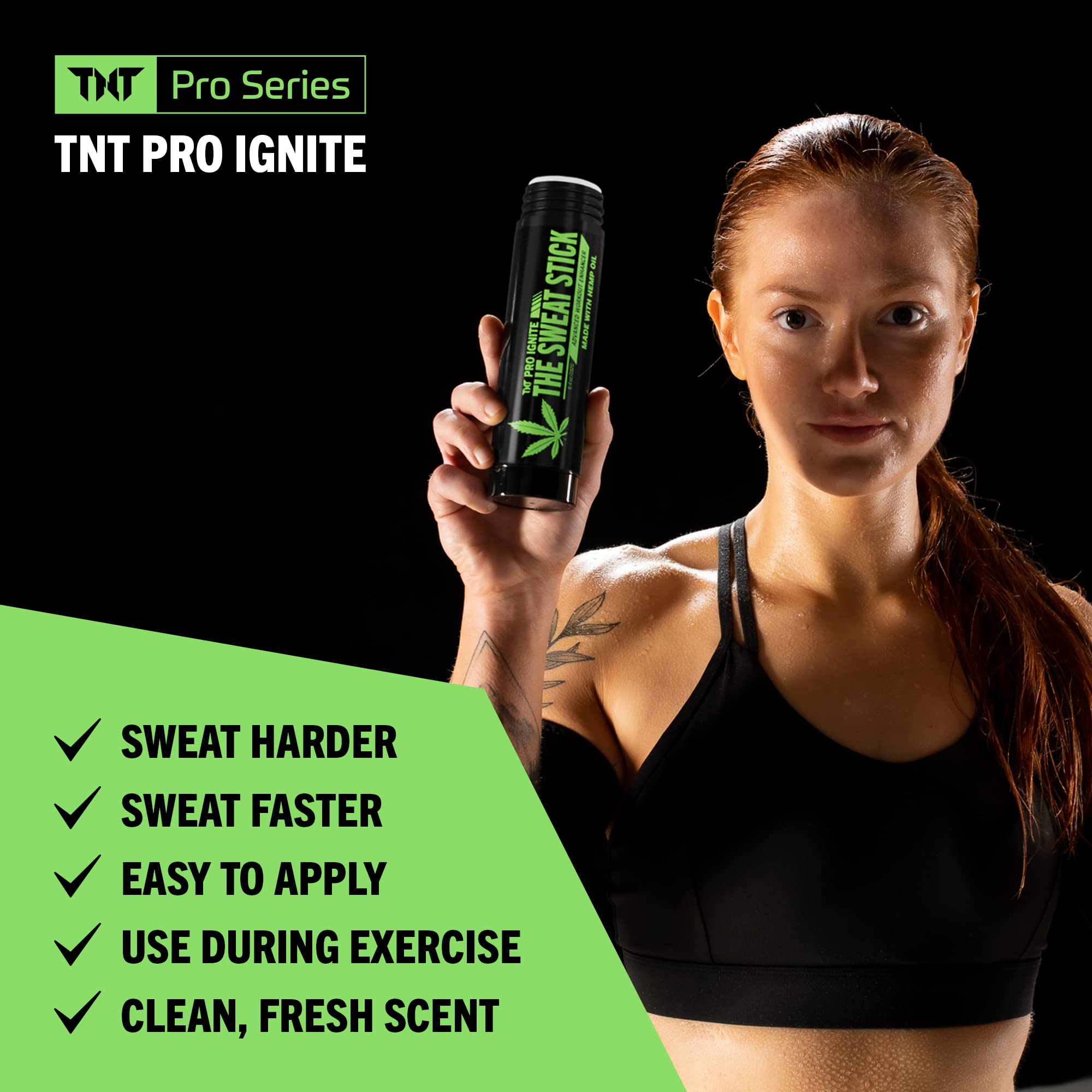 TNT Pro Ignite Hot Sweat Cream Stick: Pre-Workout, Firming & Tightening, 2.7 Oz - For Men & Women, All Skin Types