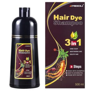 ivnil chestnut brown hair dye shampoo 3 in 1 hair color shampoo for women & men - herbal ingredients color shampoo in minutes 500ml