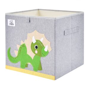 clcrobd foldable animal cube storage bins fabric toy box/chest/organizer for toddler/kids nursery, playroom, 13 inch (triceratops)