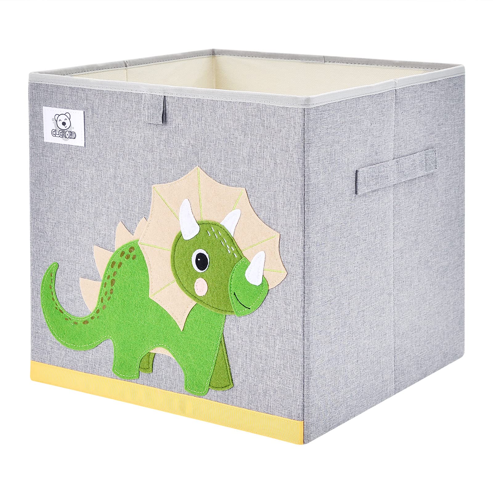 CLCROBD Foldable Animal Cube Storage Bins Fabric Toy Box/Chest/Organizer for Toddler/Kids Nursery, Playroom, 13 inch (Triceratops)