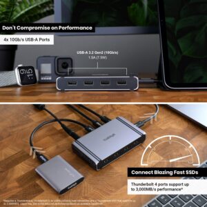 CalDigit Thunderbolt 4 Element Universal Multi-Port Hub with USB-C to HDMI 2.0b Adapter - 4X Thunderbolt 4/USB4 Ports, 4X USB 3.2 Gen2 10Gb/s Ports, Single display up to 8K or Dual 4K 60Hz Displays, 6