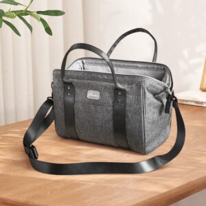 SUNVENO Small Baby Diaper Bag, Travel Tote Essentials Mini Tote Handbag Capacity for Diapers, Toys & Snacks On The Go, Grey