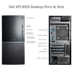 Dell XPS 8950 Desktop Computer - 12th Gen Intel Core i7-12700K up to 5.0 GHz CPU, 64GB DDR5 RAM, 512GB NVMe SSD + 4TB HDD, Intel UHD Graphics 770, Killer Wi-Fi 6, Windows 11 Home