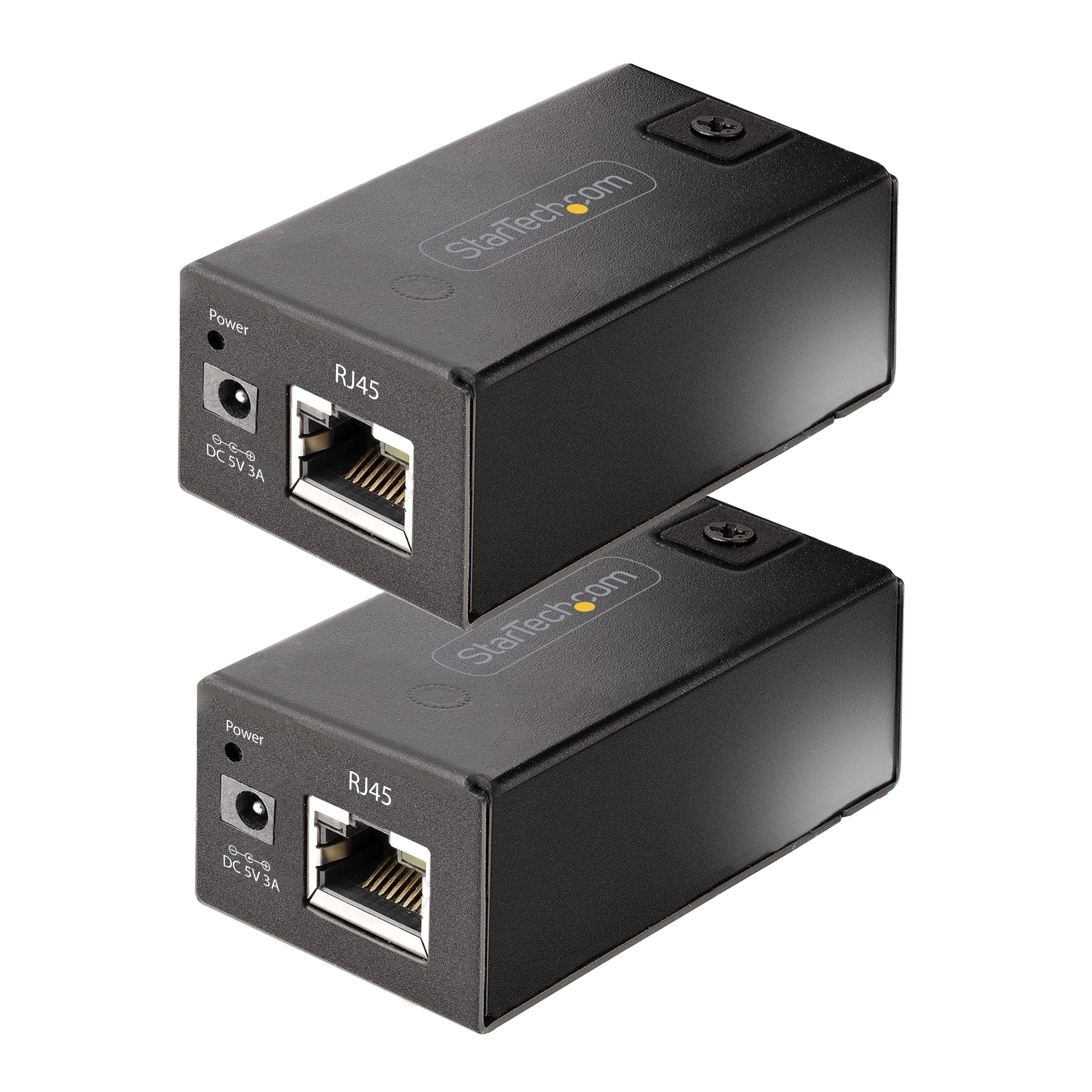 StarTech.com 150m (492ft) USB 2.0 Extender Over Cat5e/Cat6 Ethernet Cable, Externally Powered USB Extender via RJ45/Network Cable, USB Over Ethernet Cable Extender/Adapter (C15012-USB-EXTENDER)