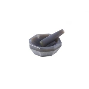 LAB4US Agate Mortar and Pestle Set ID 60mm Natural Agate Grinder for Lab Grinding Polished Brazilian Agate Internal Diameter 60mm, External Diameter 75mm; Depth 16mm; Hardness 7-7.2(60mm)