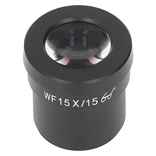 15X Wide Field Eyepiece, High Eye Point Comfortable Viewing Clearer Wide Angle Microscope Lens High Transmittance for Laboratory