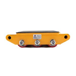 15T/33000lb Machinery Mover Heavy Duty Steel Machinery Mover Dolly Cargo Trolley with 9 Roller Wheels 360° Degree Rotation Cap, Industrial Machine Skates (Orange)