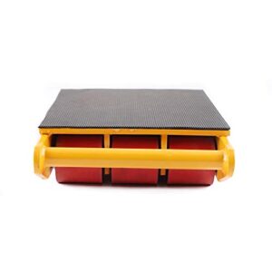 15T/33000lb Machinery Mover Heavy Duty Steel Machinery Mover Dolly Cargo Trolley with 9 Roller Wheels 360° Degree Rotation Cap, Industrial Machine Skates (Orange)