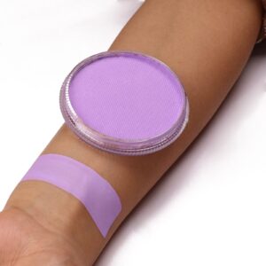 MEICOLY Neon Purple Face Paint,Water Activated Face Paint,Glow in The Dark Full Body Paint,Washable Non-toxic Fluorescent Single Color Body Paint,1.05oz,Neon Pastel Purple/UV Light Purple