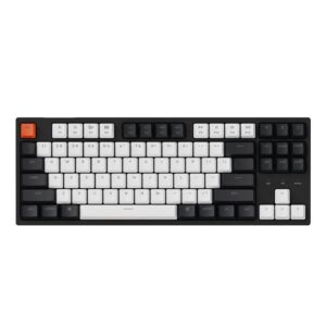 keychron c1 87 key tkl wired mechanical keyboard for mac windows, 80% layout gateron brown switch white led backlit double-shot abs keycaps, usb-c gaming keyboard for gamer/typists/office