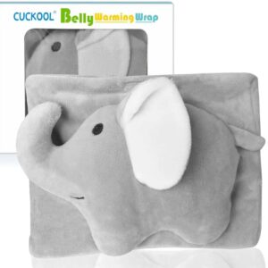 baby colic and gas relief, heated tummy wrap for newborns belly relief by soothing warmth, baby heating pad swaddling belt relief & soothe gas, colic and upset stomach (elephant)