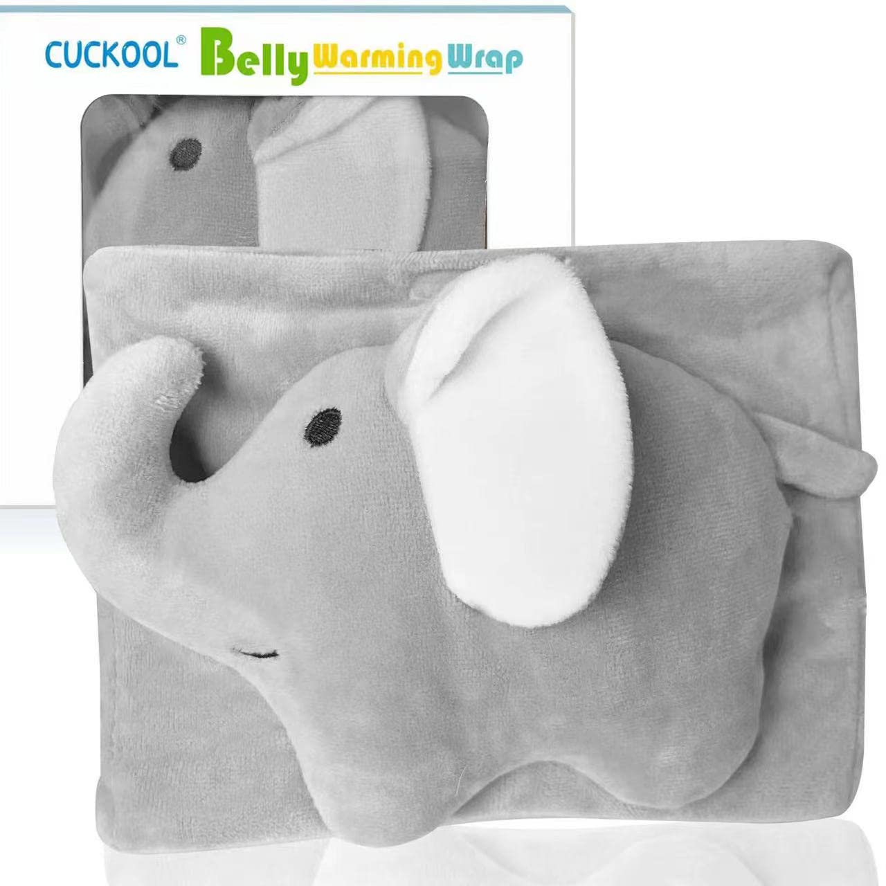 Baby Colic and Gas Relief, Heated Tummy Wrap for Newborns Belly Relief by Soothing Warmth, Baby Heating Pad Swaddling Belt Relief & Soothe Gas, Colic and Upset Stomach (Elephant)