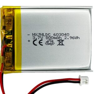 hxjnldc dc 3.7v 800mah 603040 rechargeable lithium polymer replacement battery for diy 3.7-5v electronic product