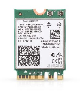 highzer0 electronics ax210 wifi 6e card | tri-band 2.4/5/6 ghz wi-fi | up to 2.4 gbps | m.2 wifi card for pc | no vpro | supports bluetooth 5.3 & intel, amd, windows 10/11, linux | ax210ngw (ax210)