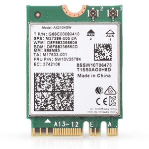 HighZer0 Electronics AX210 WiFi 6E Card | Tri-Band 2.4/5/6 GHz Wi-Fi | Up to 2.4 Gbps | M.2 WiFi Card for PC | No vPro | Supports Bluetooth 5.3 & Intel, AMD, Windows 10/11, Linux | AX210NGW (AX210)