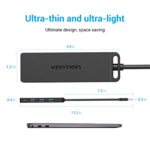 VENTION 4-Port USB 3.0 Hub and USB Extension Cable 6.6FT