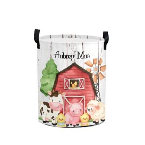 cute farm animals storage bin, waterproof oxford fabric clothes basket organizer for laundry hamper,toy bins,gift baskets, bedroom, clothes,baby nursery