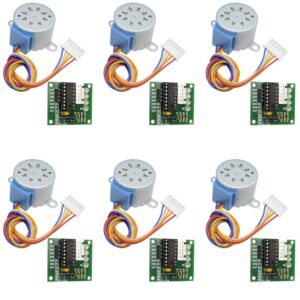 syuab 6-set 28byj-48 dc 12v stepper motor with uln2003 driver board 4 phase compatible raspberry pi arduino