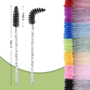 300 Pieces Disposable Eyelash Brushes with Spiral Design Multi-color Mascara Wands Portable Makeup Applicator Kit for Eyelash Extensions and Eyebrow Brush (Black)