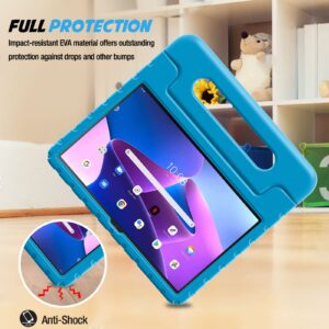 ProCase Kids Case for Lenovo Tab M10 Plus 3rd Gen 10.6 Inch 2022, Shockproof Lightweight Portable with Handle Baby Friendly Case for Tab M10 Plus 10.6" 2022 TB-125F/128F –Blue