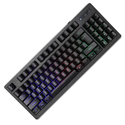 Wuqioei Wired Computer Keyboard,89 Keys RGB Backlight Gaming Keyboard,Mechanical Keyboard with Floating Keycap and Drainage Hole,for Computer/Laptop/Desktop