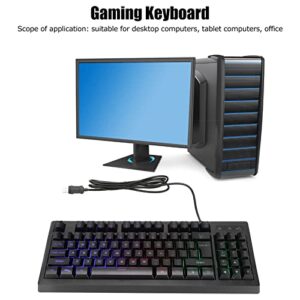 Wuqioei Wired Computer Keyboard,89 Keys RGB Backlight Gaming Keyboard,Mechanical Keyboard with Floating Keycap and Drainage Hole,for Computer/Laptop/Desktop