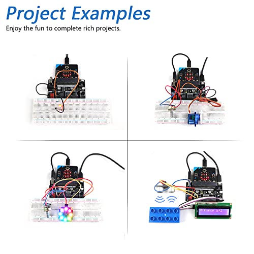 Freenove Super Starter Kit for BBC Micro:bit (V2 Included), 266-Page Detailed Tutorial, 192 Items, 38 Projects, Blocks and Python Code