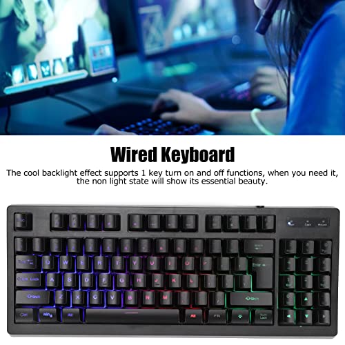 Wuqioei Wired Computer Keyboard,89 Keys RGB Backlight Gaming Keyboard,Mechanical Keyboard with Floating Keycap and Drainage Hole,for Computer/Laptop/Desktop