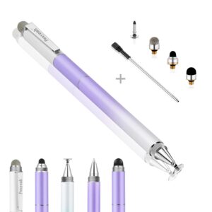 penyeah stylus pen for ipad/iphone/android (4 in 1),universal touch screen disc tip/mesh & rubber tip stylist pen for all capacitive phones/tablets/laptops-dream purple