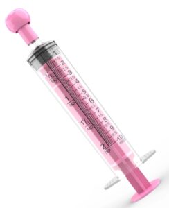 10 pack 10ml measurement syringe with cap, for scientific labs, liquid dispensing, pet and party supplies(pink, catheter tip)