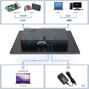 Miktver 10.5 inch Small Monitor, FHD IPS 1920x1280p HDMI Display Screen, Portable IPS Display for Gaming/Computer/CCTV Security Camera