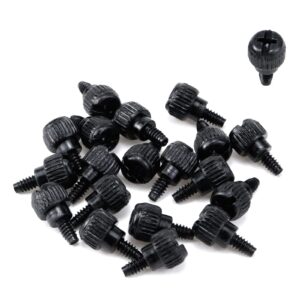 mewutal 20 x computer case thumb screws, (6-32 thread) pc computer case fastener thumb screws, black