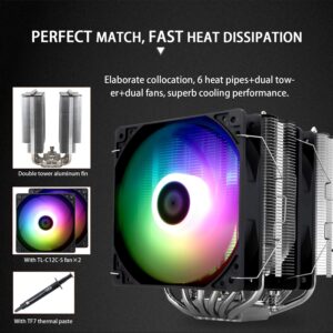 Thermalright Peerless Assassin 120 SE ARGB CPU Air Cooler, 6 Heat Pipes CPU Cooler, Dual 120mm TL-C12C-S PWM Fan, Aluminium Heatsink Cover, AGHP Technology, for AMD AM4/AM5 Intel 1700/115X/1200