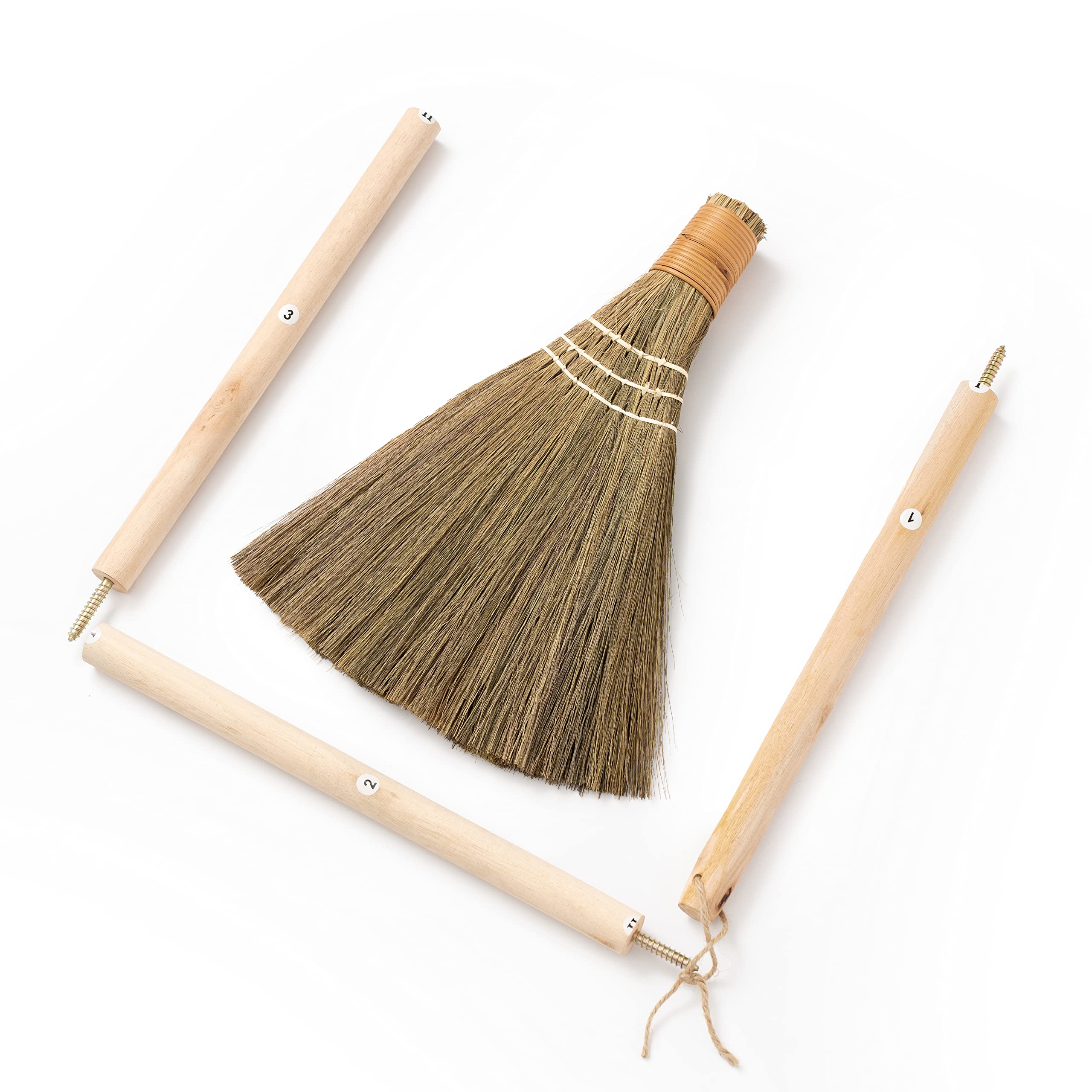 TTS For Home Handmade Whisk Sweeping Broom -Vietnamese Soft Straw Broom for Cleaning - Broom Decorative 9.45" Width,52.37" Length