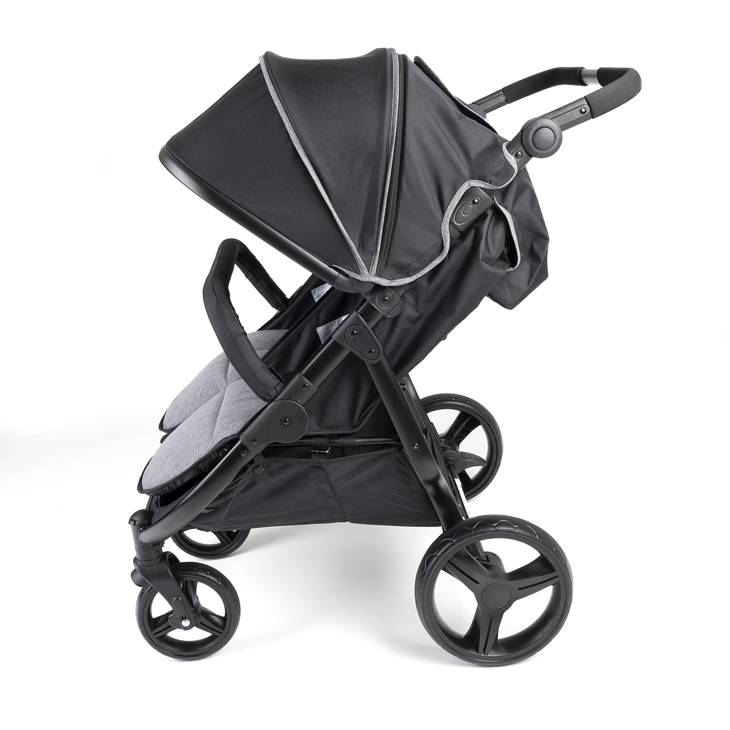 Gaggle by Foundations Roadster Duo Side by Side Double Stroller, Easy to Fold & Maneuver Lightweight Compact Stroller, Black