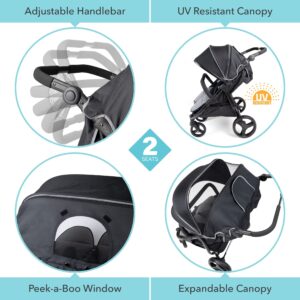 Gaggle by Foundations Roadster Duo Side by Side Double Stroller, Easy to Fold & Maneuver Lightweight Compact Stroller, Black