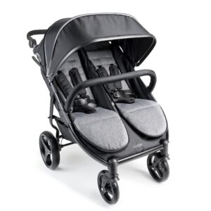 gaggle by foundations roadster duo side by side double stroller, easy to fold & maneuver lightweight compact stroller, black